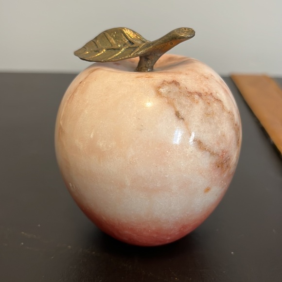 Vintage | Accents | Vintage Alabaster Stone Apple Paperweight | Poshmark